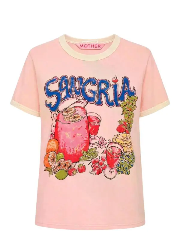 MOTHER Lil Goodie Ringer Crew Neck T-shirt - Pink