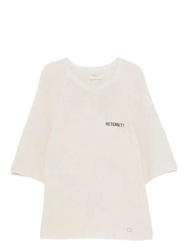RETERNITY Logo-print Raglan-sleeve Sweater - White