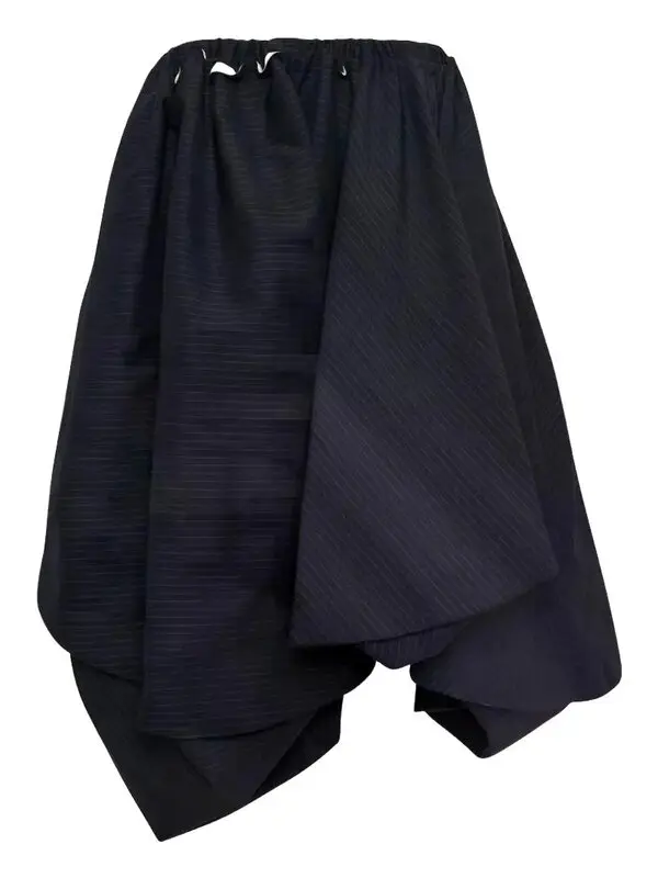 TAO Gathered Waist Pinstripe Midi Skirt - Blue