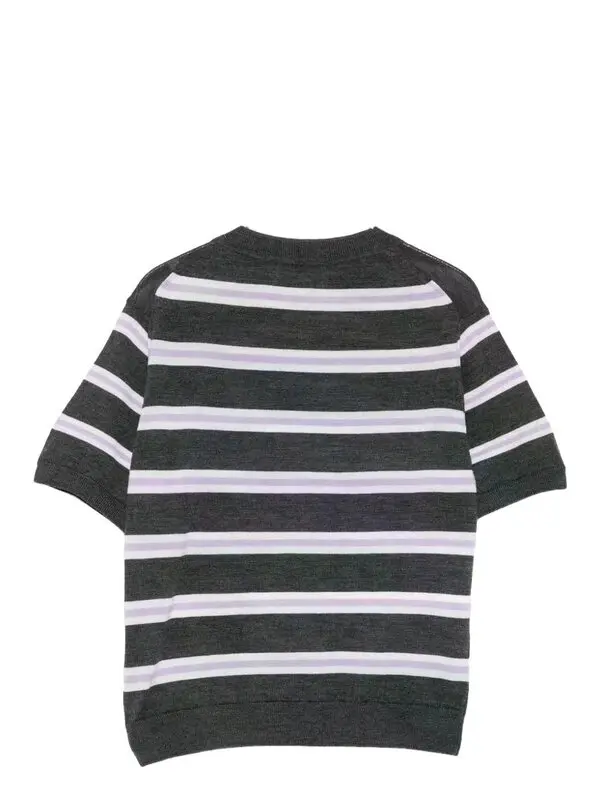 DANIELE FIESOLI Striped Short-sleeve Top - Grey