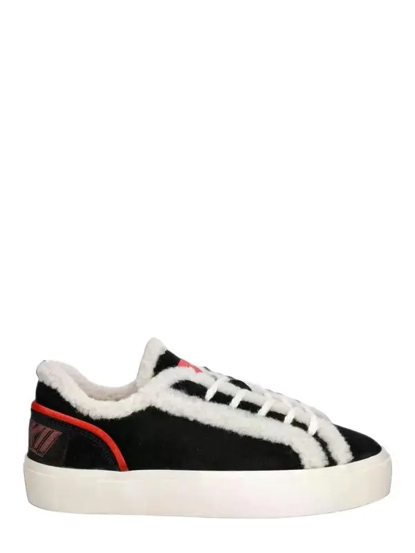 Inuikii Suede Shearling-trim Sneakers - Black