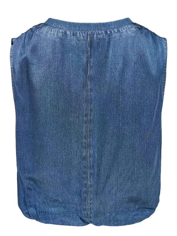 Rag & Bone Miramar Mica Denim-print Sleeveless Top - Blue