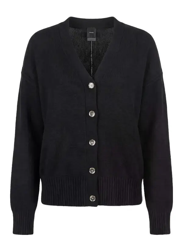 Pinko Button-fastening Knitted Cardigan - Black