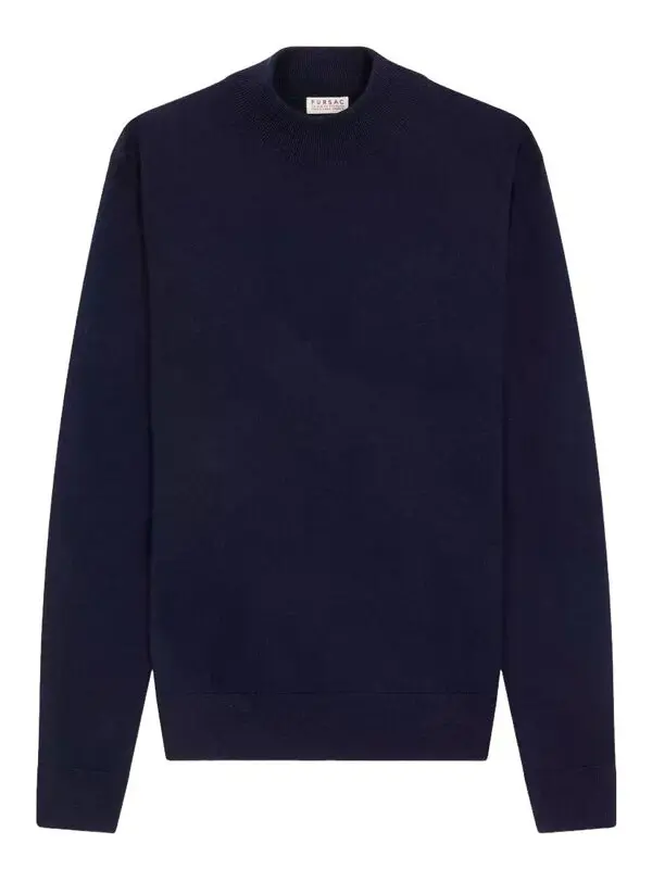 FURSAC Mock-neck Wool Sweater - Blue