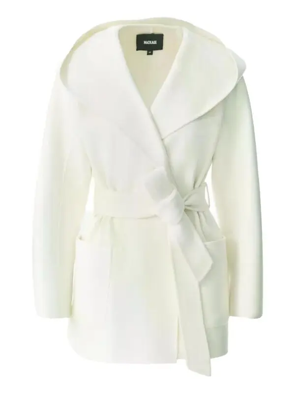 Mackage Paya Hooded Belted Coat - Neutrals