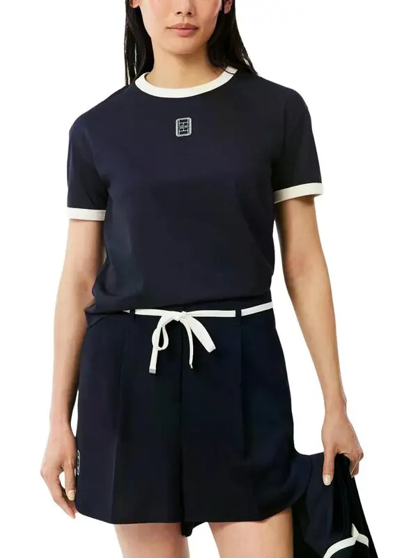 Lacoste Embroidered-badge Cotton Jersey T-shirt - Blue