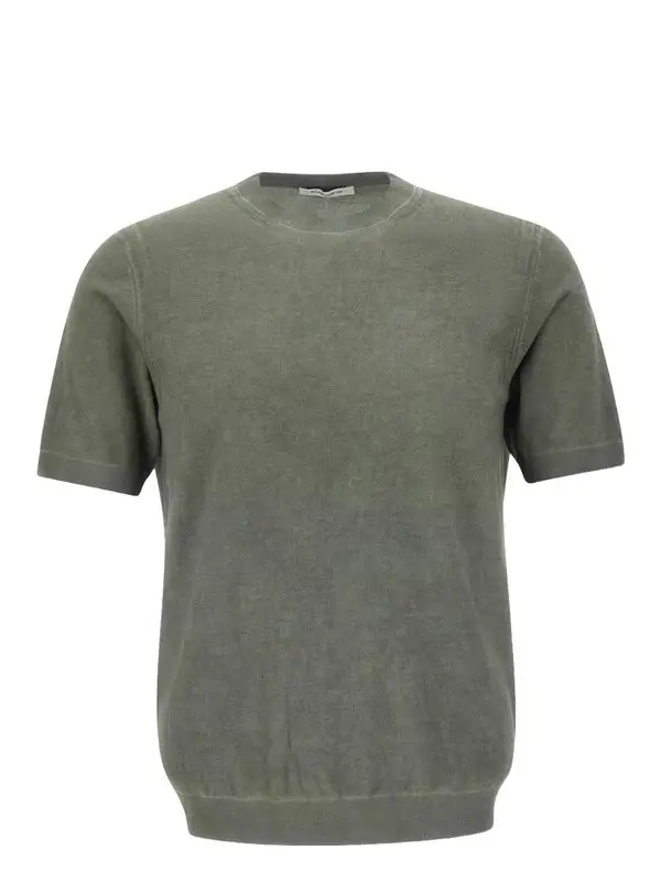 KANGRA Short-sleeve Fine-knit T-shirt - Green