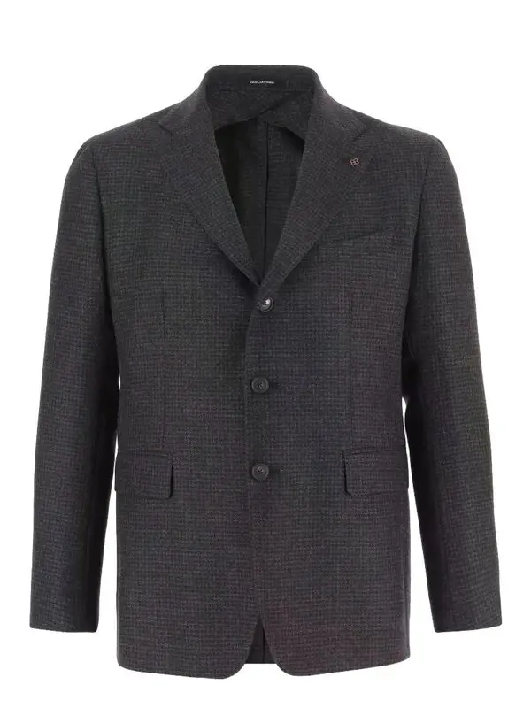 Tagliatore Houndstooth Wool Blazer - Grey