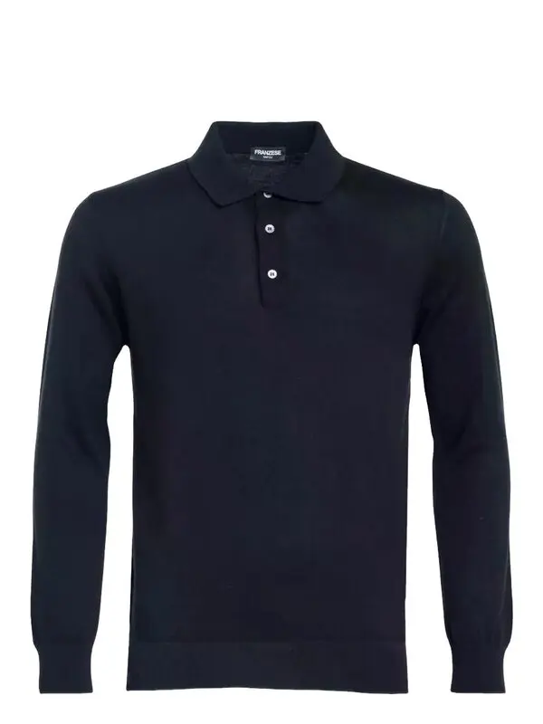 FRANZESE COLLECTION Stefano De Martino Long-sleeve Polo Shirt - Blue
