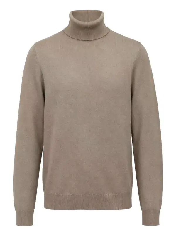 FRANZESE COLLECTION Ribbed-knit Turtleneck Sweater - Brown