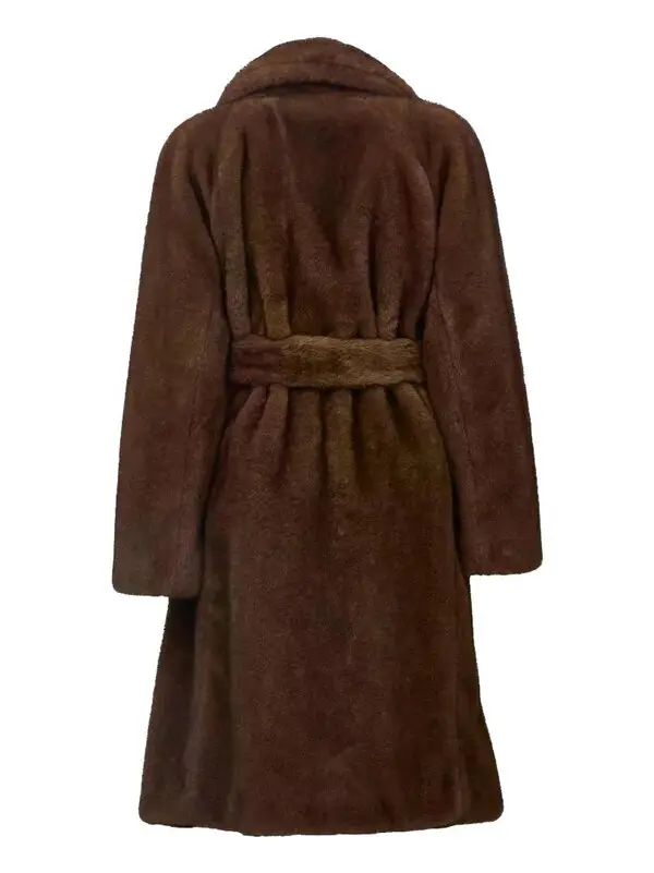 Max Mara Faux-fur Belted Coat - Brown