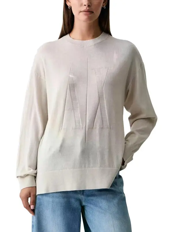 Armani Exchange Logo-knit Sweater - Neutrals