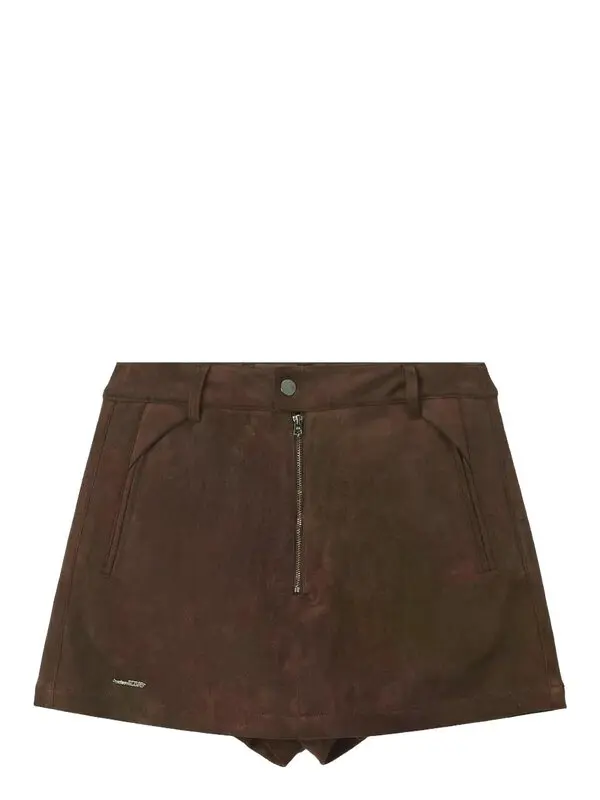 Izzue Faux-suede Shorts - Brown