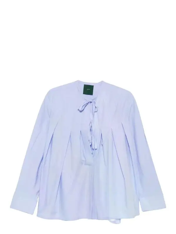 MAISON JEJIA Daria Pleated Tie-neck Blouse - Blue