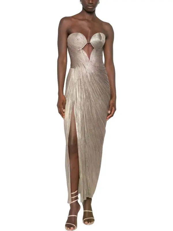 MARIA LUCIA HOHAN Cut-out Lace-up Maxi Dress - Brown