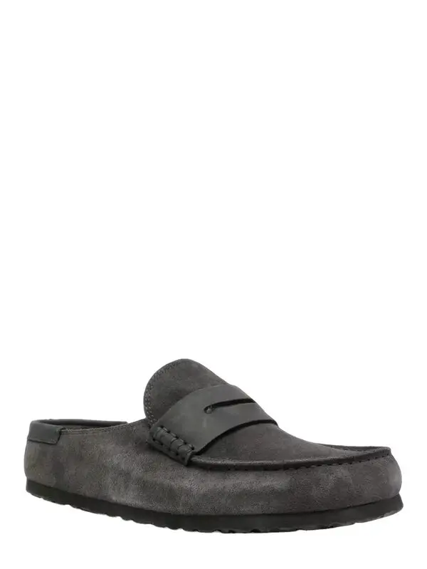 BIRKENSTOCK Suede Slip-on Slippers - Grey
