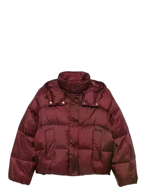 TWINSET Quilted Hooded Puffer Jacket - Red