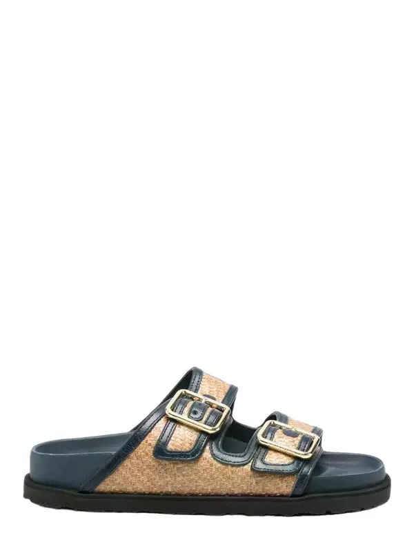 BIRKENSTOCK Buckle-fastening Raffia-effect Sandals - Neutrals