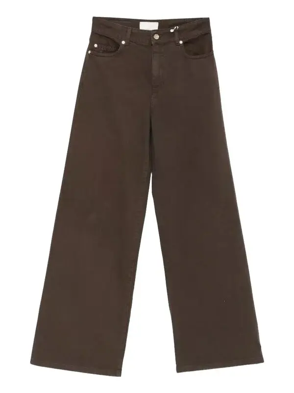 I BLUES Wide Leg Denim Jeans - Brown