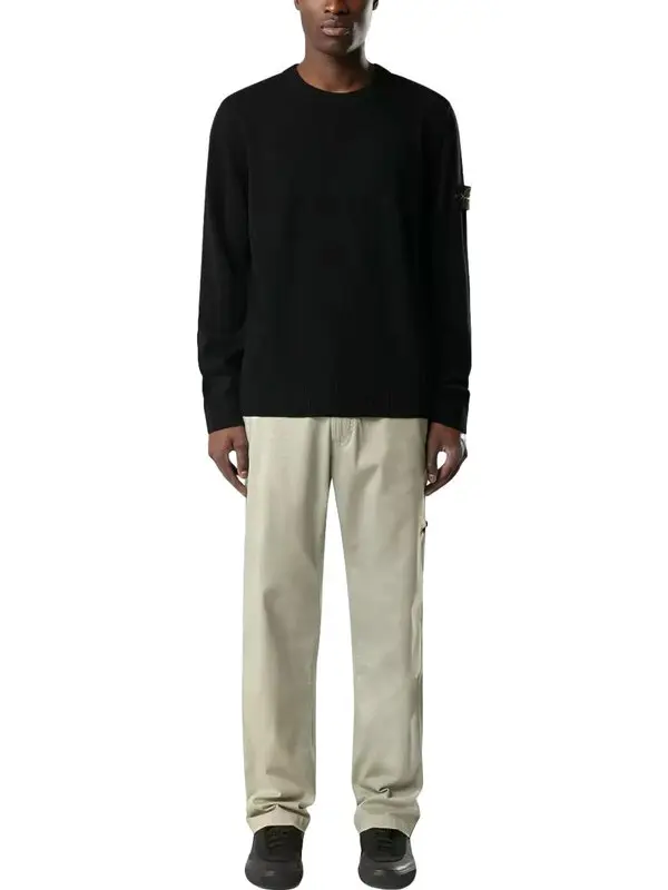 Stone Island Light Rws Geelong Wool Sweater - Black