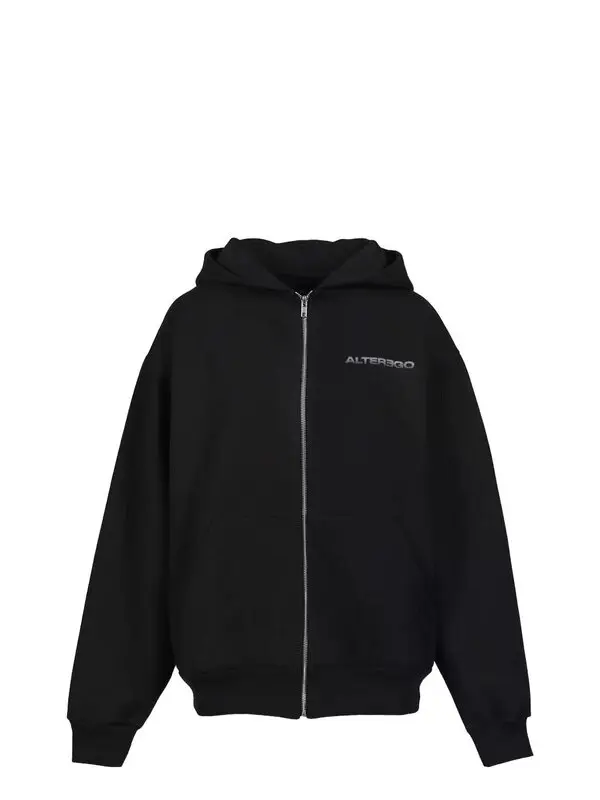 ALTER EGO Logo-print Zip-up Hoodie - Black