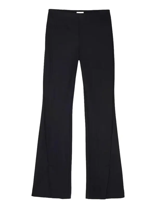 Closed Split-hem Flared Trousers - Black
