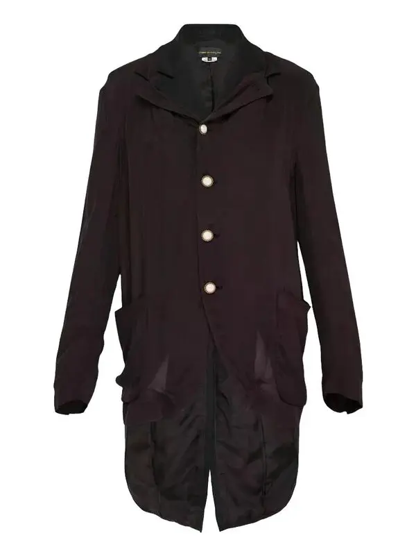Comme Des Garçons Tailored Longline Pointed-hem Blazer - Black