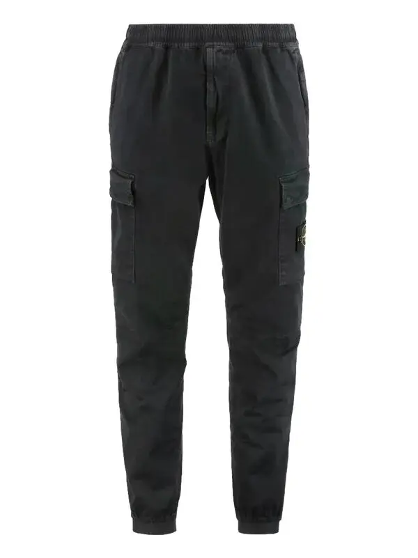 Stone Island Stretch Organic Broken-twill Cotton Cargo Pants - Black
