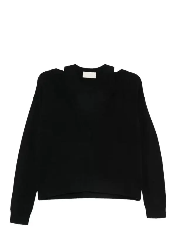 I BLUES Cut-out Layered-effect Top - Black