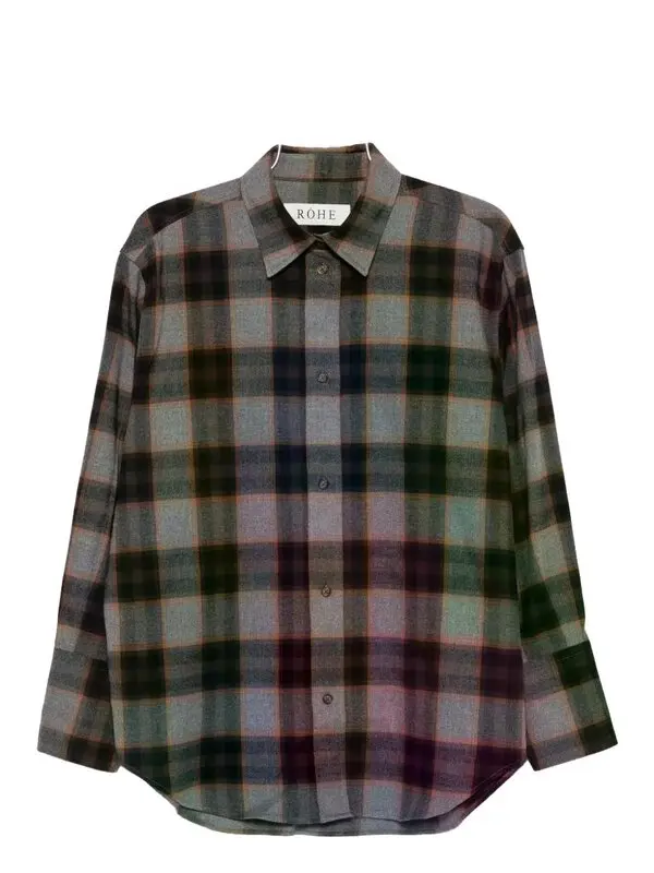 RÓHE Check-print Buttoned Shirt - Grey