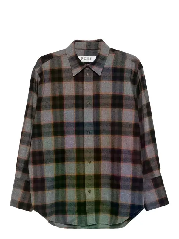 RÓHE Check-print Buttoned Shirt - Grey
