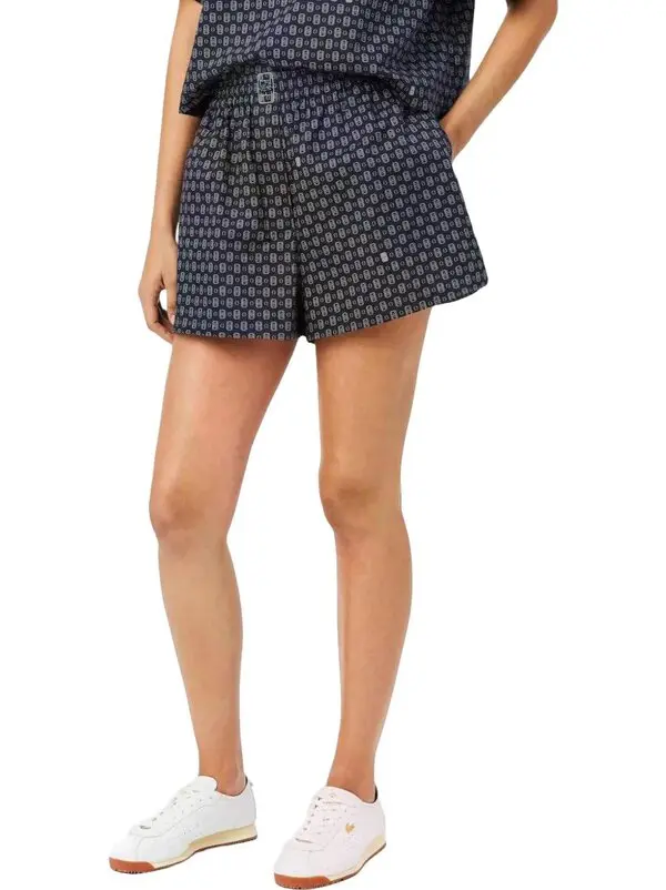 Lacoste Oversized Printed Shorts - Blue