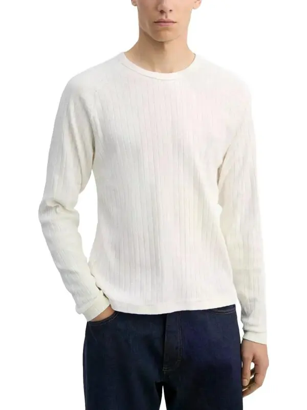 ANOTHER ASPECT Another T-shirt 4.0 Ribbed-knit Raglan-sleeve - Neutrals