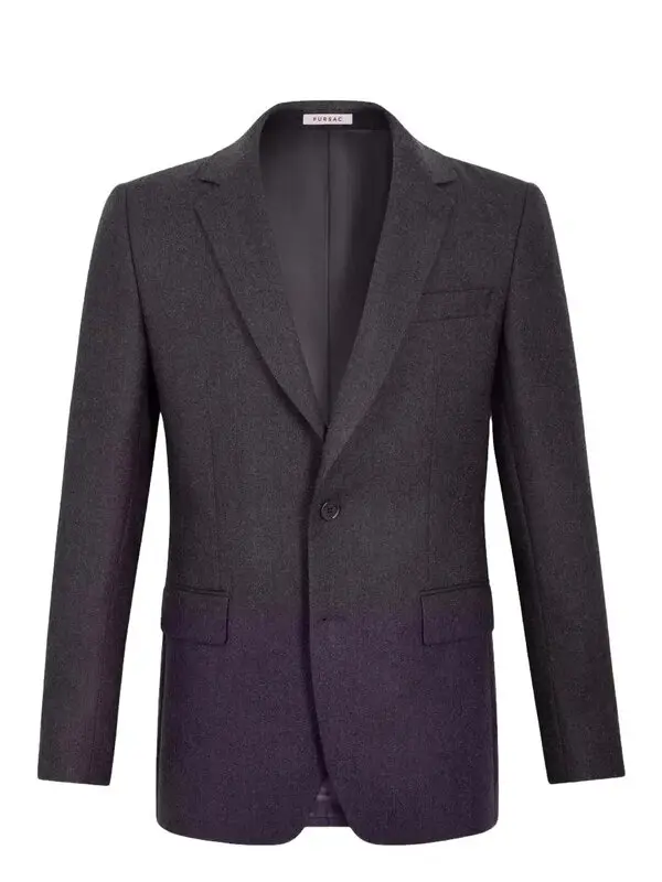 FURSAC Notched-lapels Single-breasted Suit Jacket - Grey