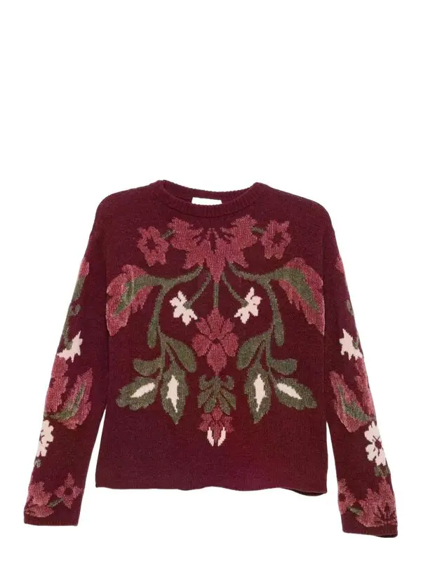 I BLUES Floral-intarsia Sweater - Red