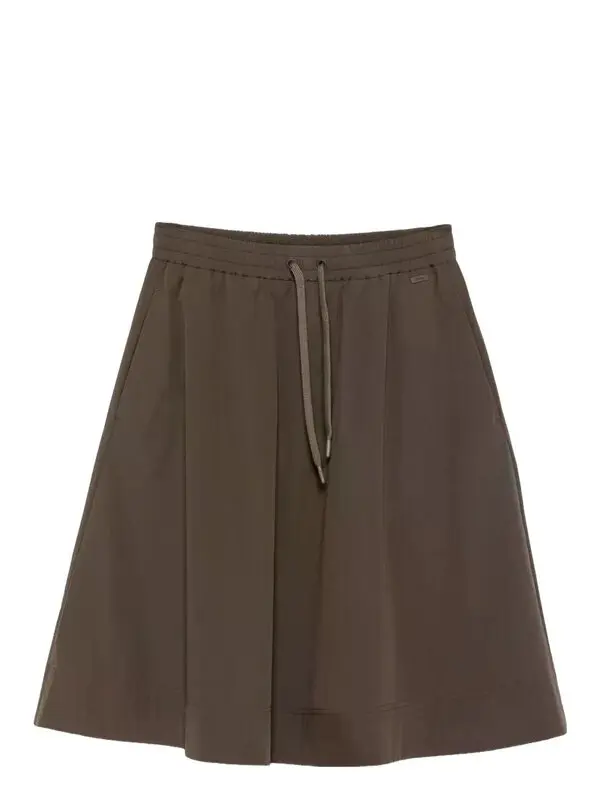 Herno Drawstring A-line Midi Skirt - Brown
