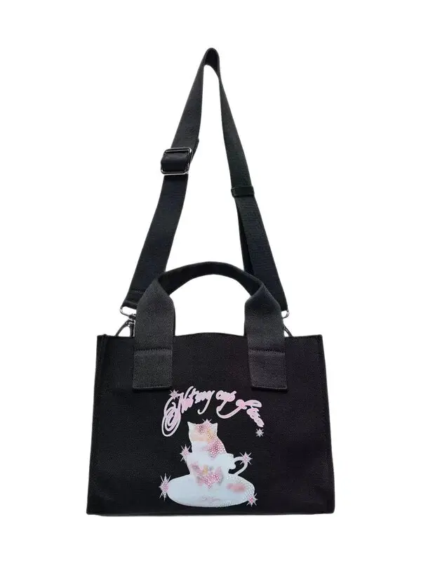 MSGM Graphic Print Small Two-way Tote Bag - Black