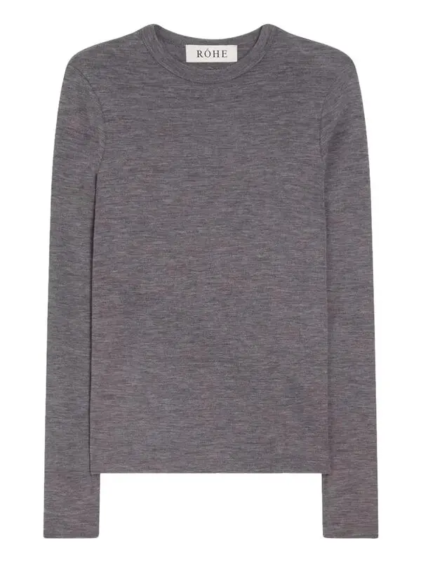 RÓHE Fine-knit Long-sleeved T-shirt - Grey