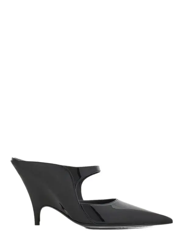 FERRAGAMO Graphic Wedge Mules - Black