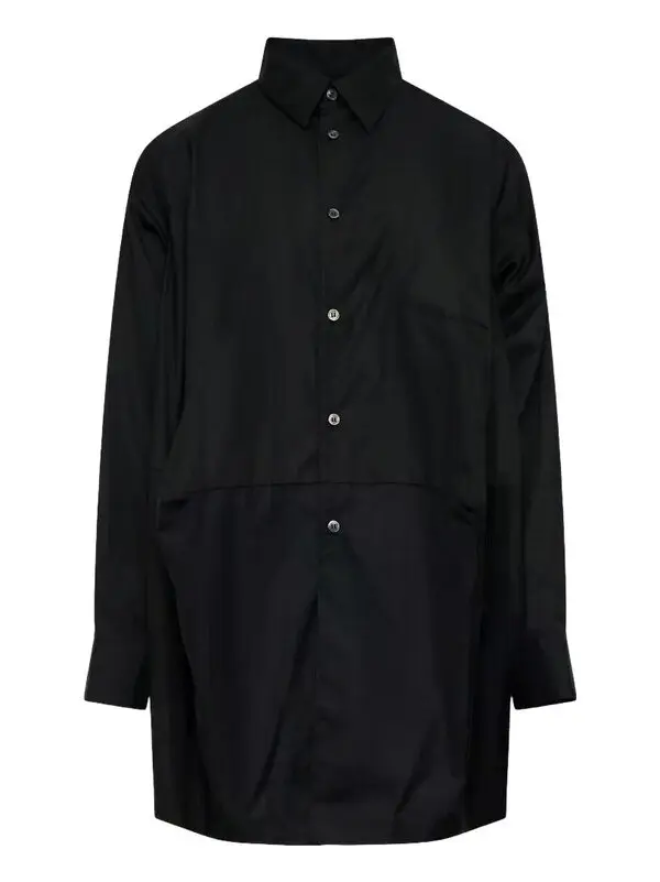 Comme Des Garçons Satin-finish Button-up Shirt - Black