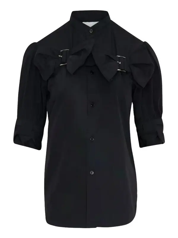 Noir Kei Ninomiya Bow Buckle-embellished Blouse - Black