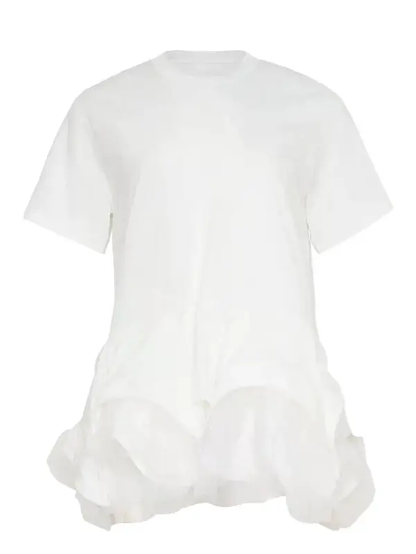 Noir Kei Ninomiya Ruffled Peplum T-shirt - White