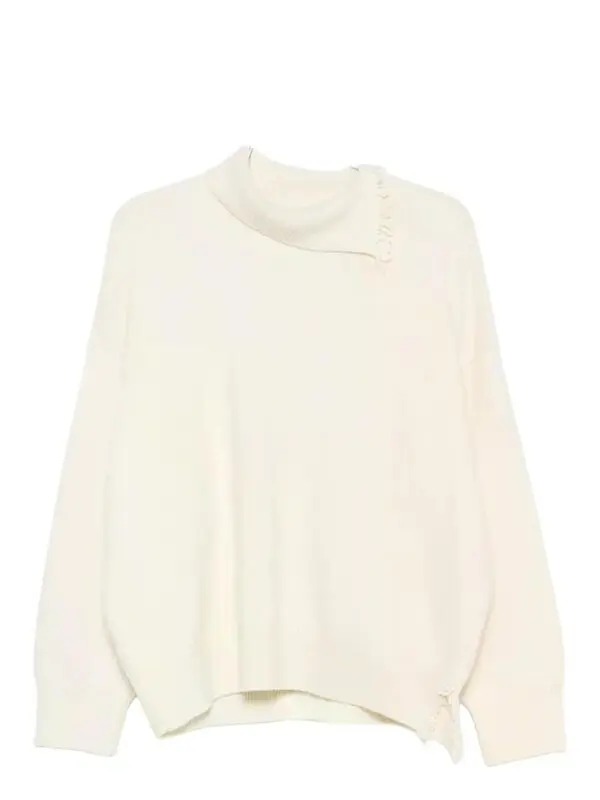 RÓHE Long-sleeve Fringed Sweater - Neutrals