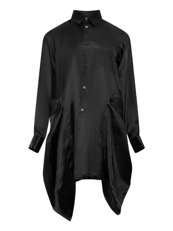 Comme Des Garçons Asymmetric Satin Blouse - Black