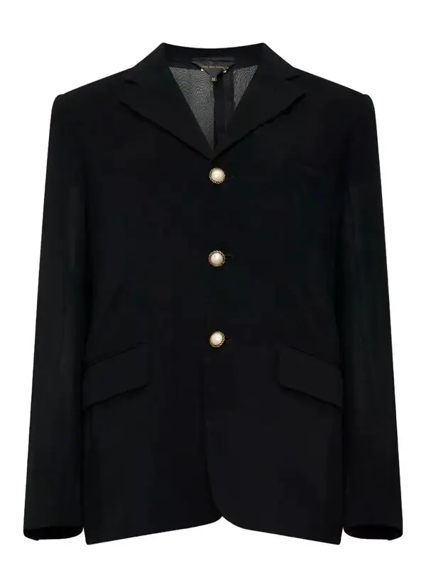 Comme Des Garçons Faux-pearl Notch-lapel Jacket - Black