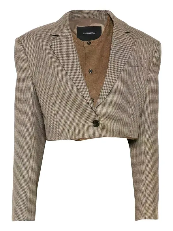 PUSHBUTTON Checked Hybrid Blazer - Brown