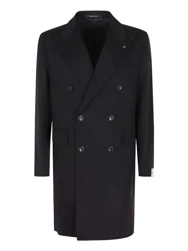 Tagliatore Double-breasted Peak-lapel Coat - Black