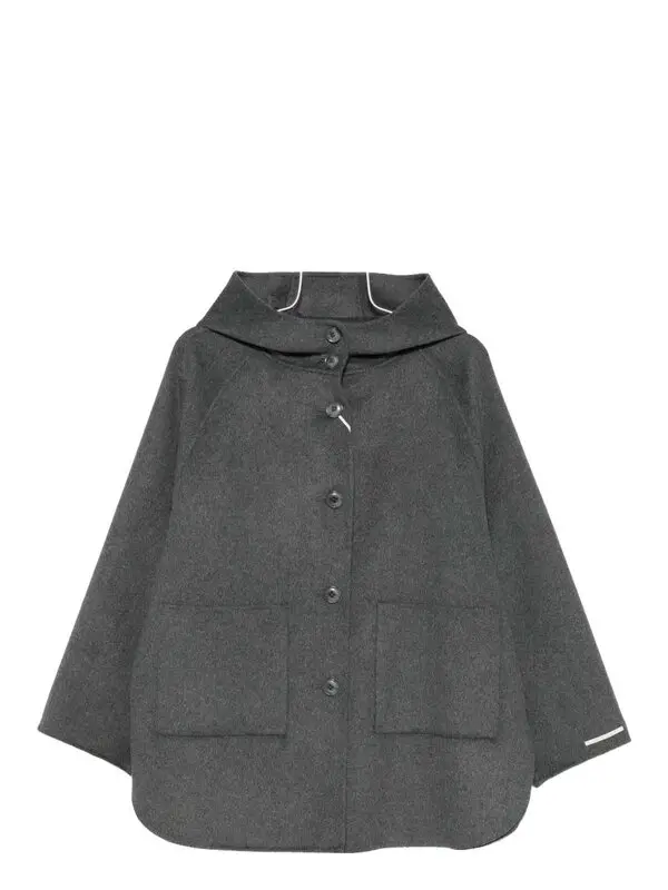 I BLUES Hooded Button-up Jacket - Grey
