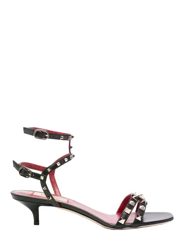 Valentino Garavani Rockstud Caged-design Heeled Sandals - Black