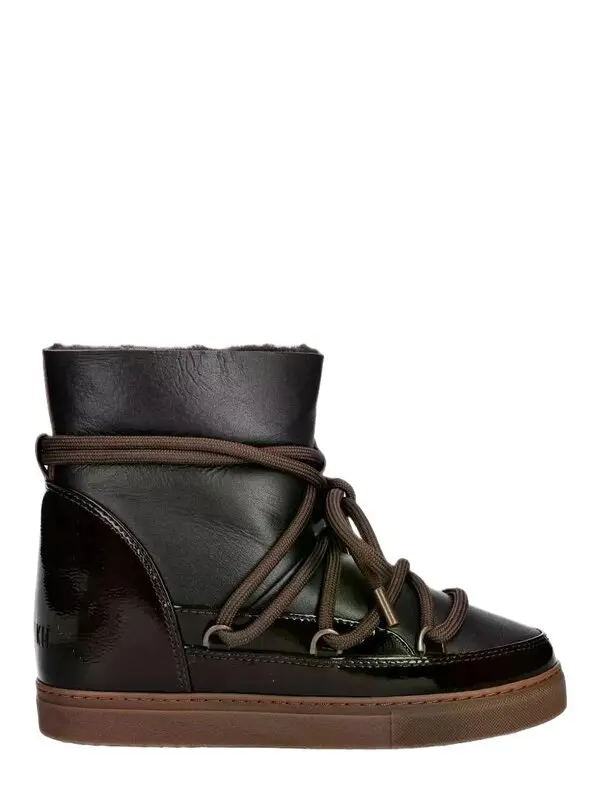 Inuikii Patent-leather Lace-up Boots - Brown